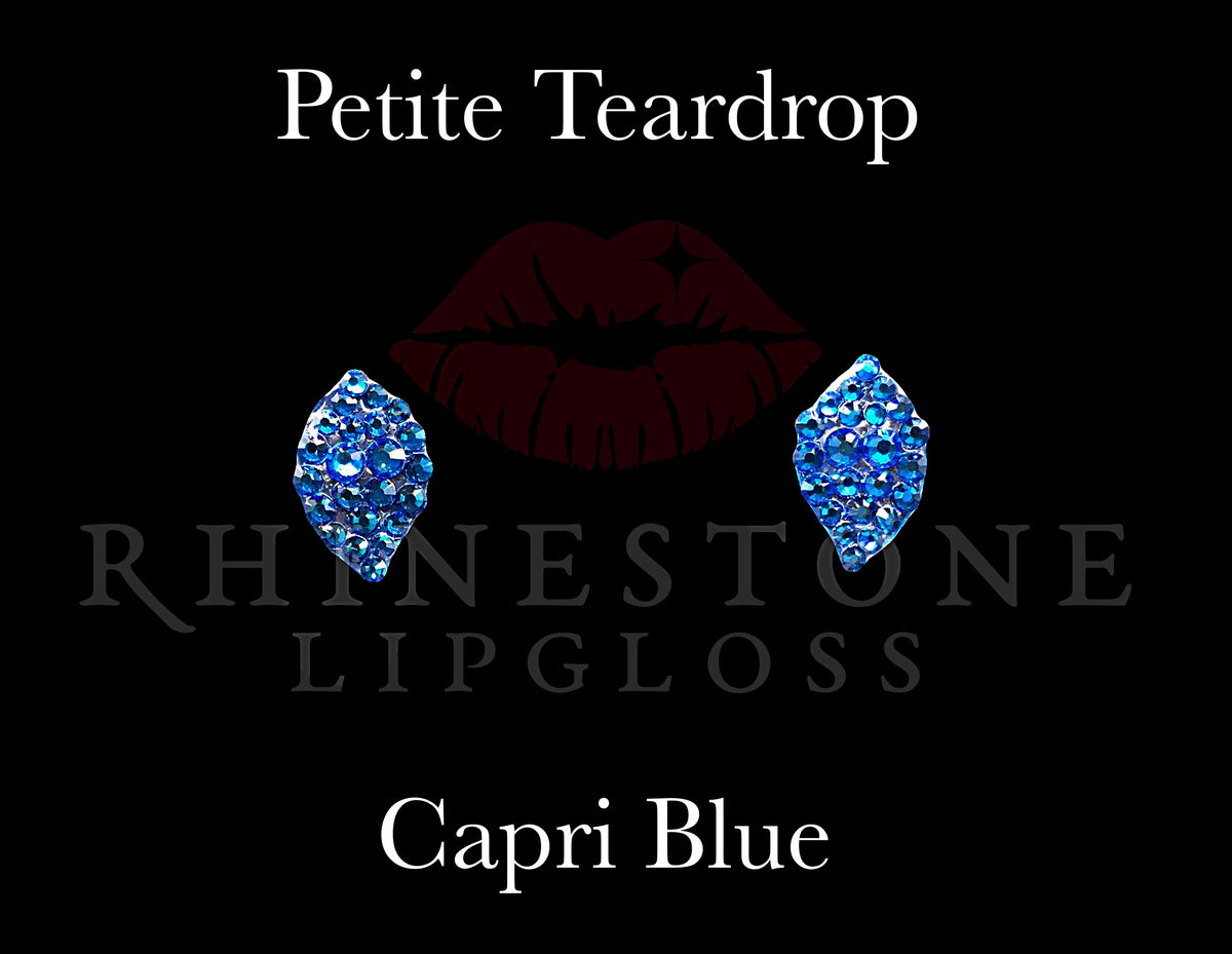 Petite Teardrop Capri Blue – Rhinestone Lipgloss