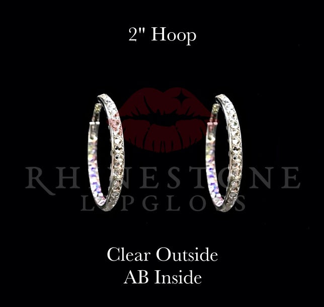Hoops 2" - AB Outside, Clear Inside – Rhinestone Lipgloss