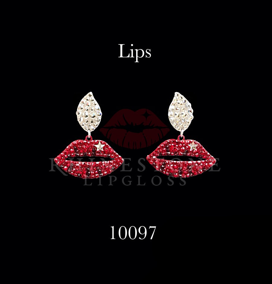 Petite Teardrop Post Lips Logo – Rhinestone Lipgloss