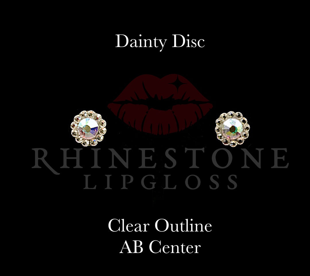 Dainty Disc - Clear Center, AB Outline – Rhinestone Lipgloss