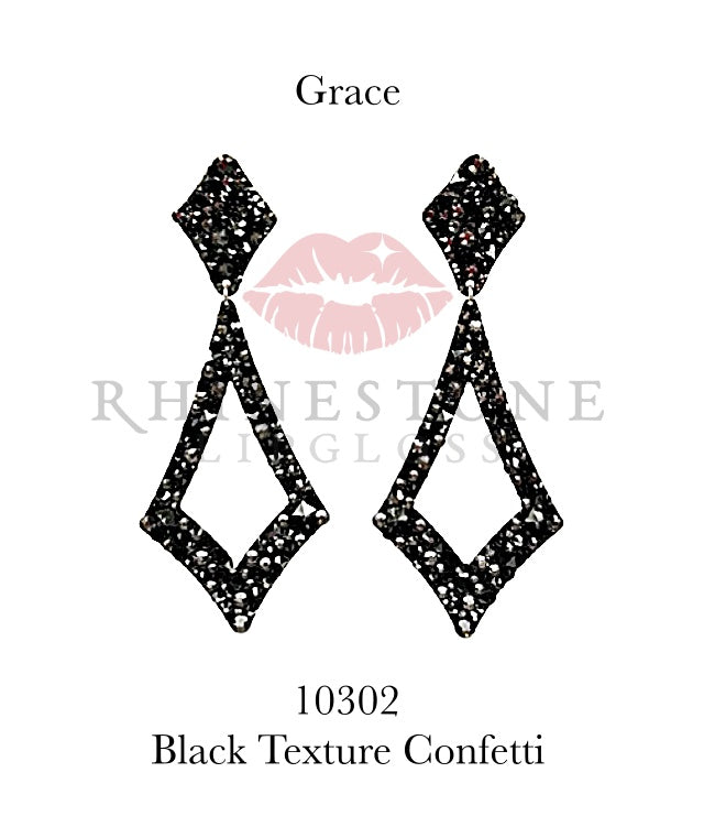 Grace Exclusive 10302 Black Texture Confetti – Rhinestone Lipgloss