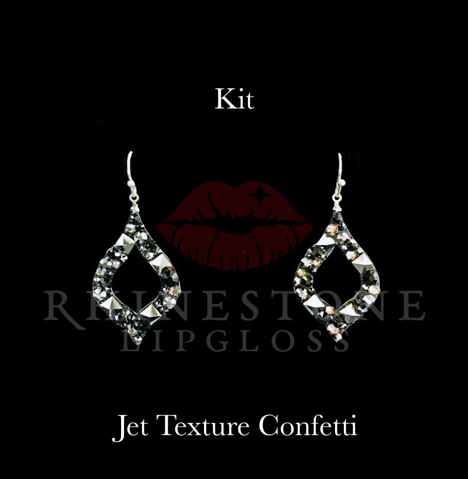 Kit Confetti Jet and Jet Hematite Textured – Rhinestone Lipgloss