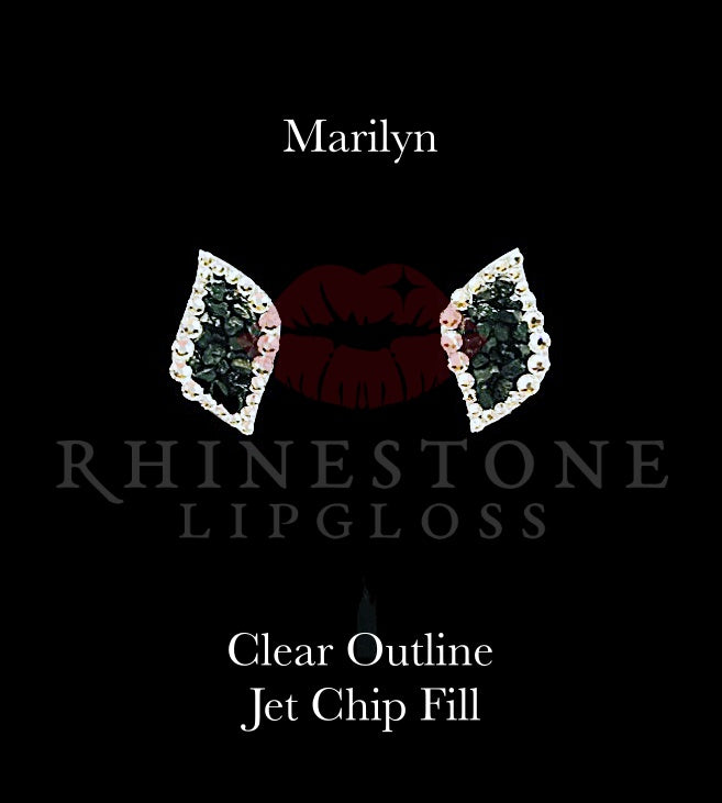 Marilyn - Clear Outline, Jet Chip Fill – Rhinestone Lipgloss