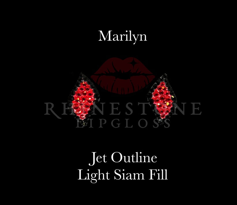 Marilyn - Jet Outline, Light Siam Fill Earring – Rhinestone Lipgloss