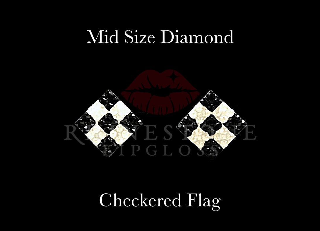 Mid Size Diamond - Checkered Flag – Rhinestone Lipgloss