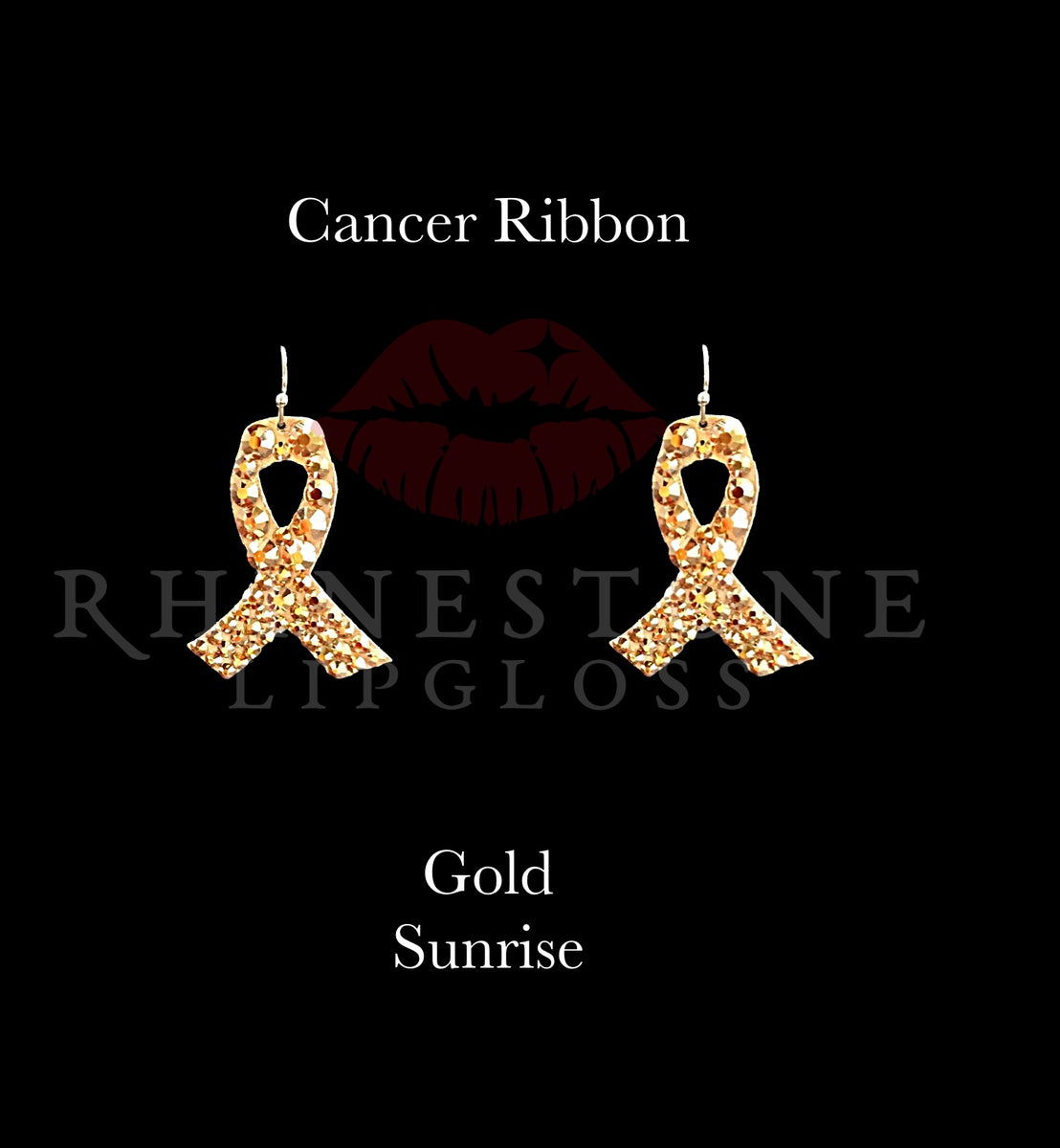 Awareness Ribbon Sunrise Gold (Childhood Cancer) – Rhinestone Lipgloss