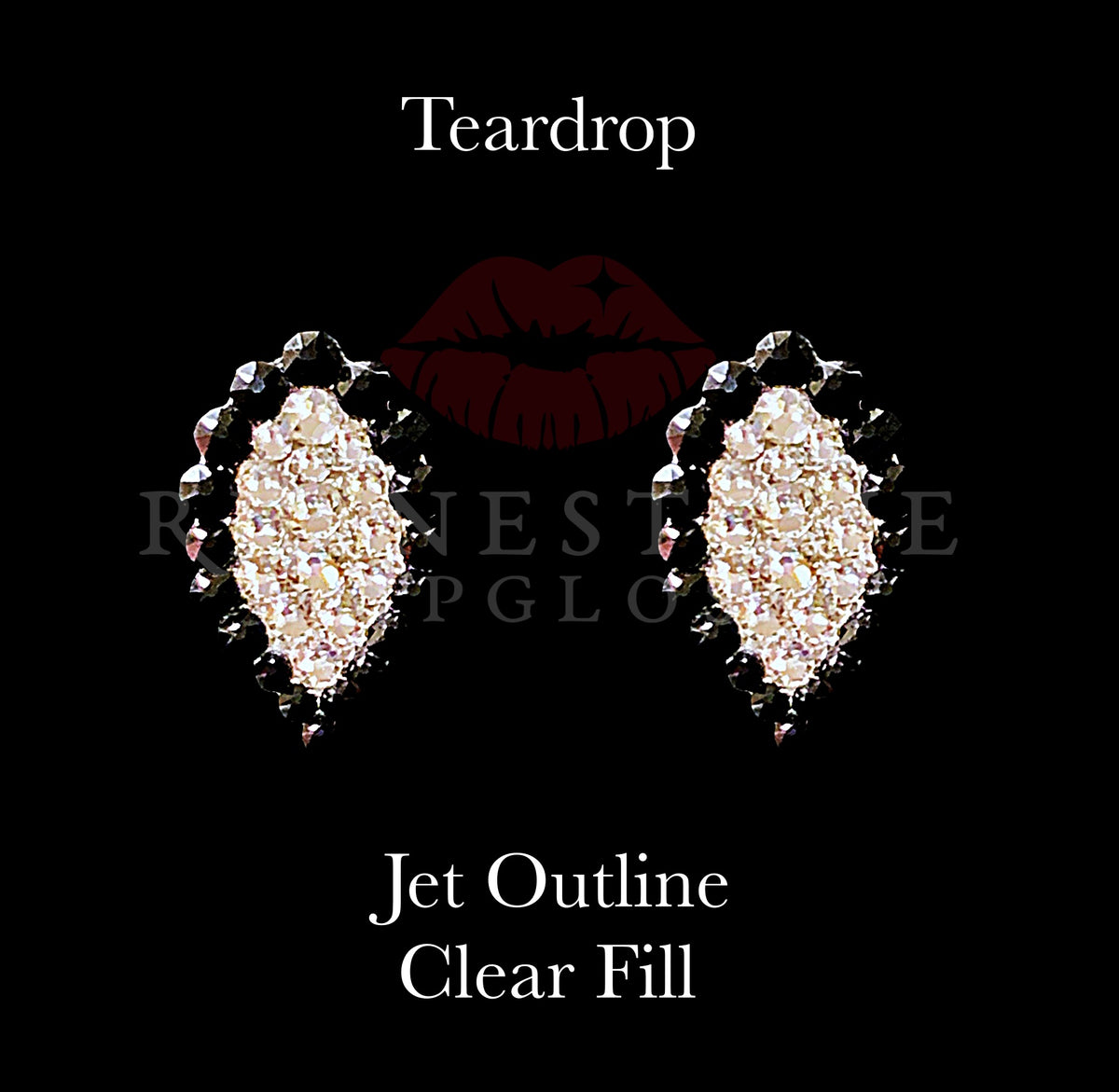 Teardrop Jet Outline Clear Fill – Rhinestone Lipgloss