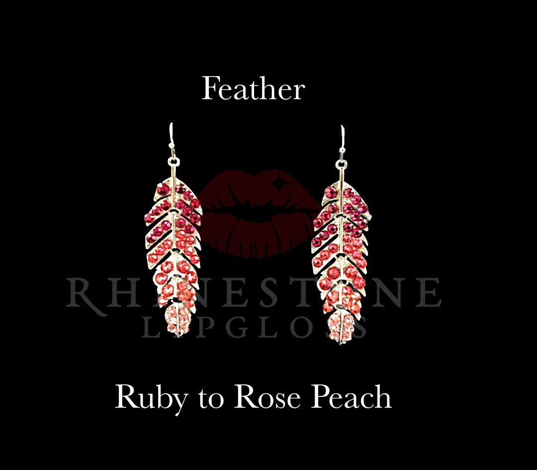 Feather 4-color Ruby to Rose Peach Ruby, SW Indian Pink, Padparascha ...