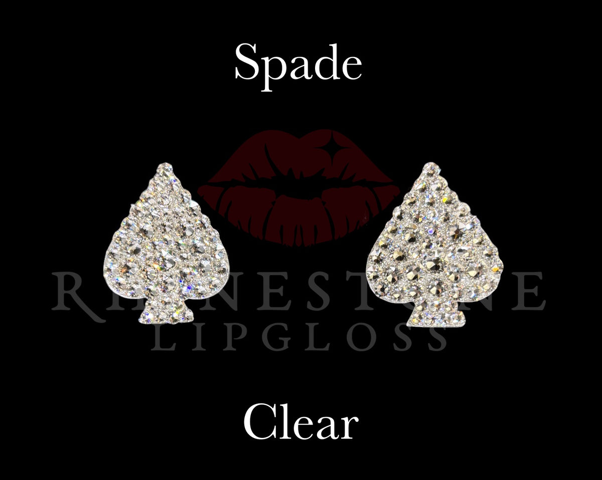 Playing Card Spade - Clear – Rhinestone Lipgloss