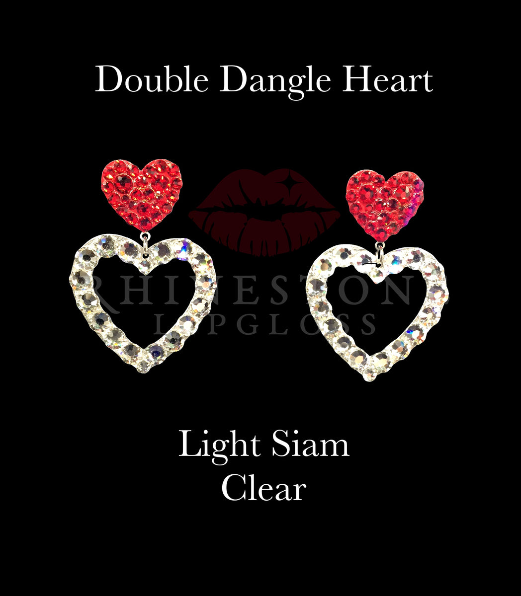 Double Dangle Heart – Rhinestone Lipgloss